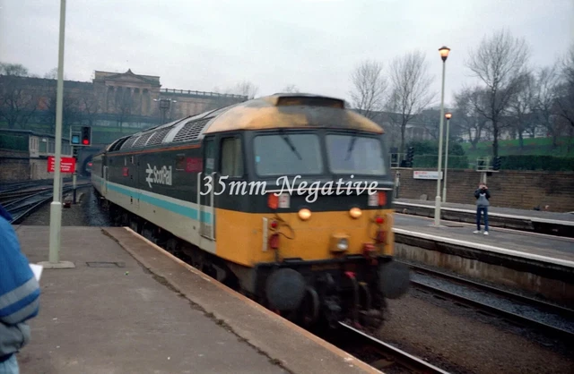 BRITISH SCOT RAIL BRUSH DIESEL LOCOMOTIVE 47715 EDINBURGH 1987 35mm NEG ...