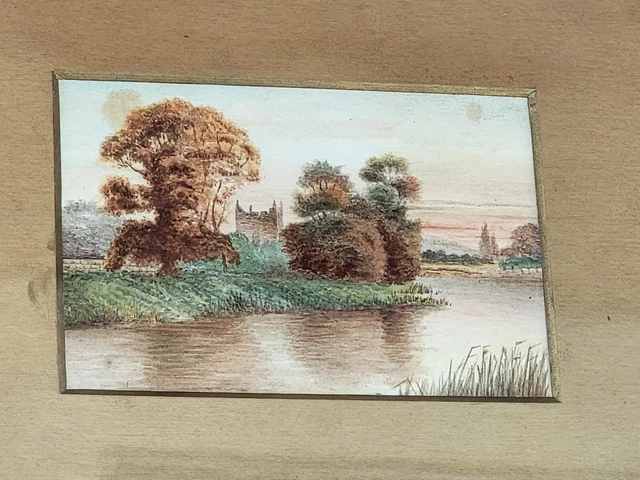 TABLEAU ANCIEN AQUARELLE . Paysage: bord de rivière . Peinture sur papier. EUR 1,00 - PicClick FR