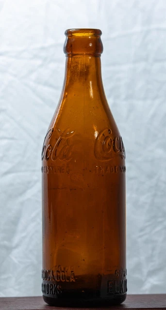 RARE ELKINS WV Amber Coca-Cola Straight Side Soda Bottle Coke WVa West ...