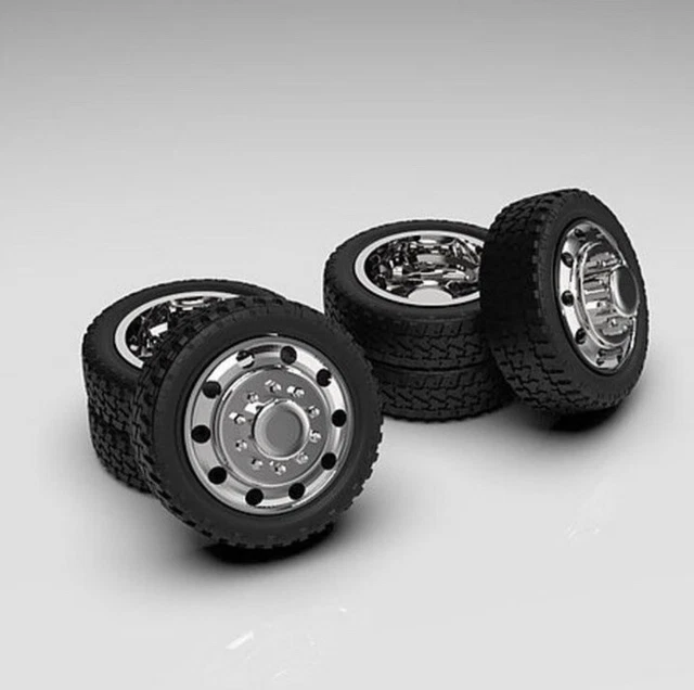 1:64 3D PRINTED 26” Alcoa Style Dually Setup Wheels On Standard Tires ...