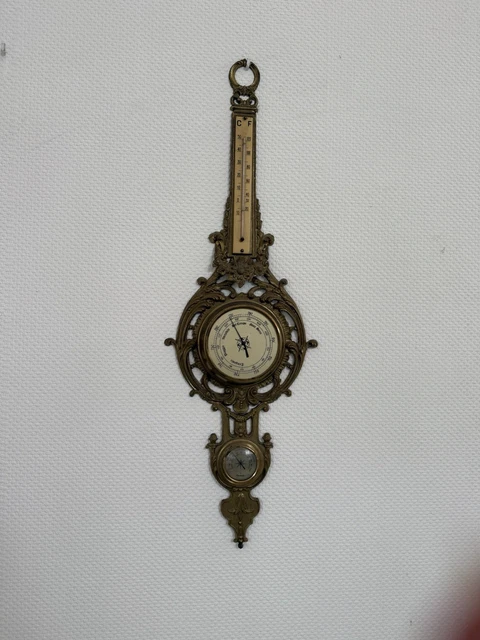 VINTAGE WETTERSTATION BAROMETER Thermometer Hygrometer Wanddeko antik ...