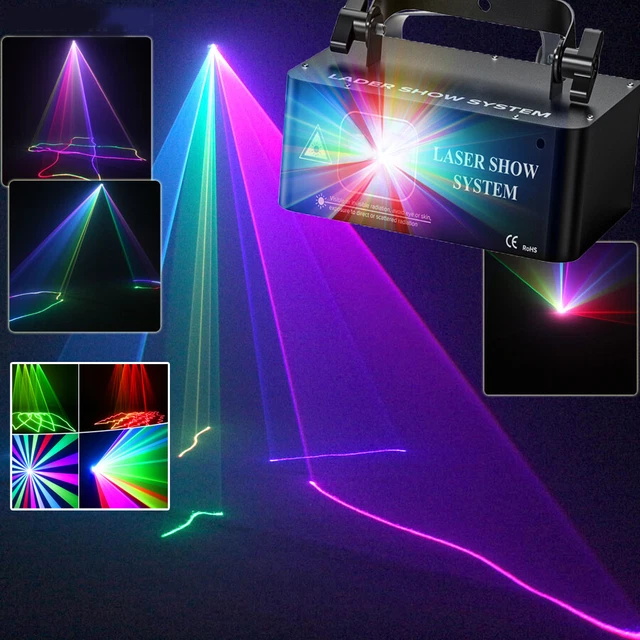 RGB 500MW LED Laser Beam Scanner Projector DJ Disco Party Stage Laser ...