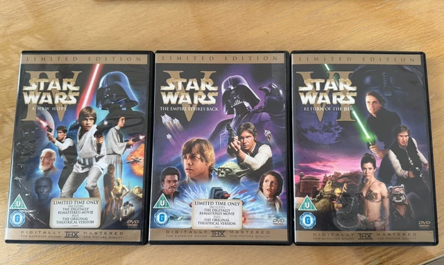 STAR WARS ORIGINAL Trilogy Set Unaltered Original Theatrical Cinema ...
