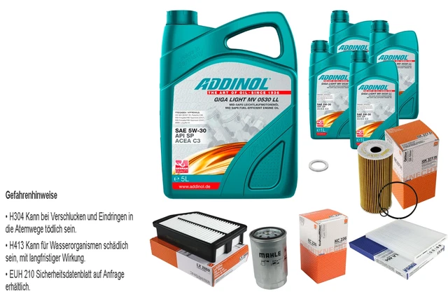 MAHLE INSPECTION SET 9L ADDINOL GIGA LÉGER MV 5W-30 pour Hyundai IX35 LM 2.0 EUR 178,20 ...