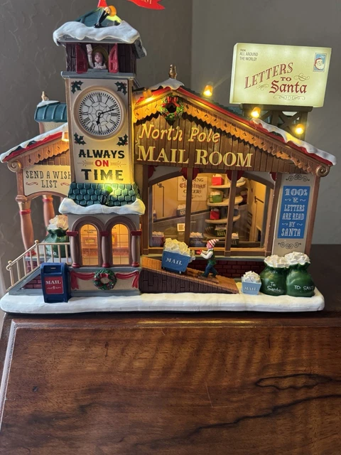 LEMAX NORTH POLE Mail Room Christmas Village Lighted Building with Box ...