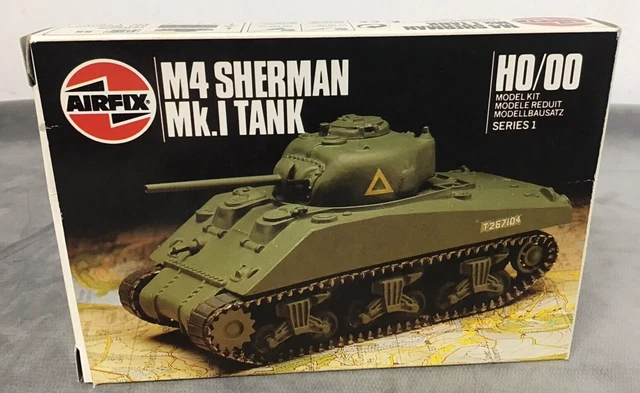 HO/00 AIRFIX 01303 M4 Sherman Mk.1 Tank Model Kit Series 1 - c1986 SK £ ...