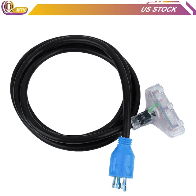 RV GENERATOR POWER Adapter 30AMP Male 3-Prong Plug to 3x 15 AMP Female ...