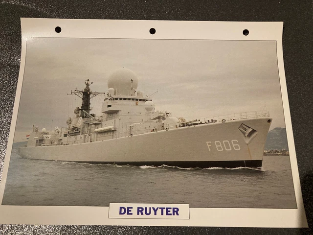 CARTE FICHE NAVIRES De Guerre De Ruyter 1974 Destroyer Lance Missiles EUR 2,50 - PicClick IT
