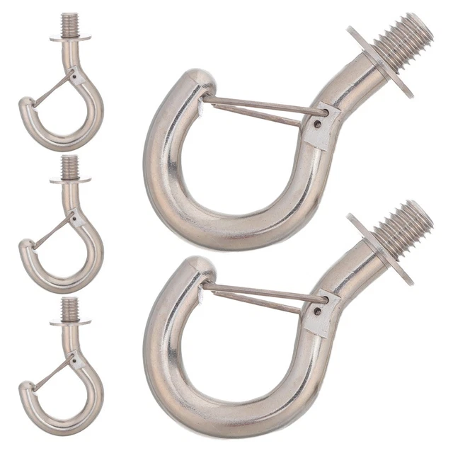 5PCS EYE HOOK with Safety Clip - M10 Screw-in Hook for Ceiling and Wall ...