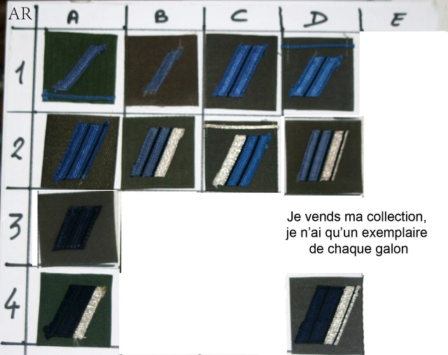 GRADE GALON FOND kaki, ABC char de combat, hussards, matériel AR EUR 1 ...