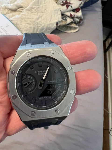 CASIO G-SHOCK GMA-S2100 Steel Casioak Mini Blue Watch AP Royal Oak Mod ...