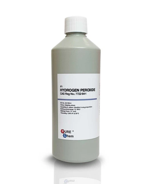 HYDROGEN PEROXIDE FOOD Grade 3% 6% 500ml, 1L Pure Chem Fast Free ...