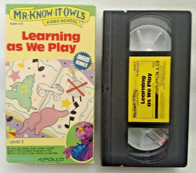 VHS MR KNOW It Owls Video School - Learning As We Play Level 3 (1986 ...