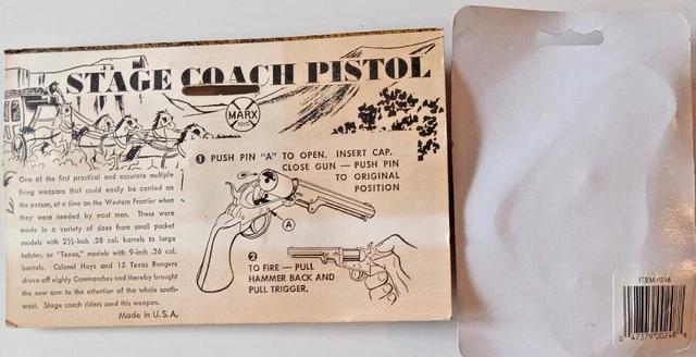 MINI CAP GUN(2 Lot) Golden Guns Stage Coach Pistol By Marx And Cowboys ...
