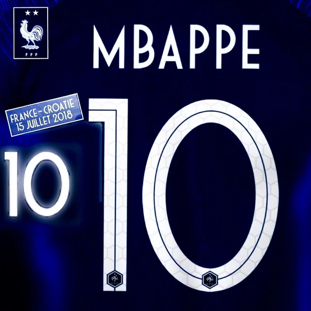 FRANCE MBAPPE #10 Name Set + Match Details World Cup 2018 Football Heat ...