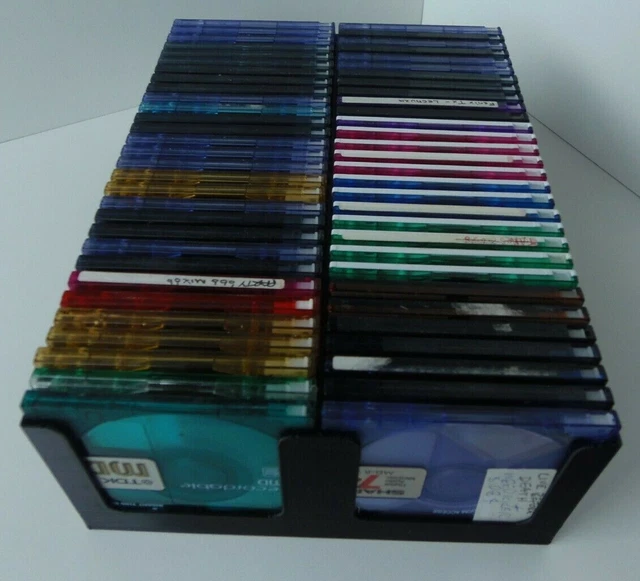 BLACK MINIDISC TRAY (Holds 60 discs not in cases) storage/holder/stand ...