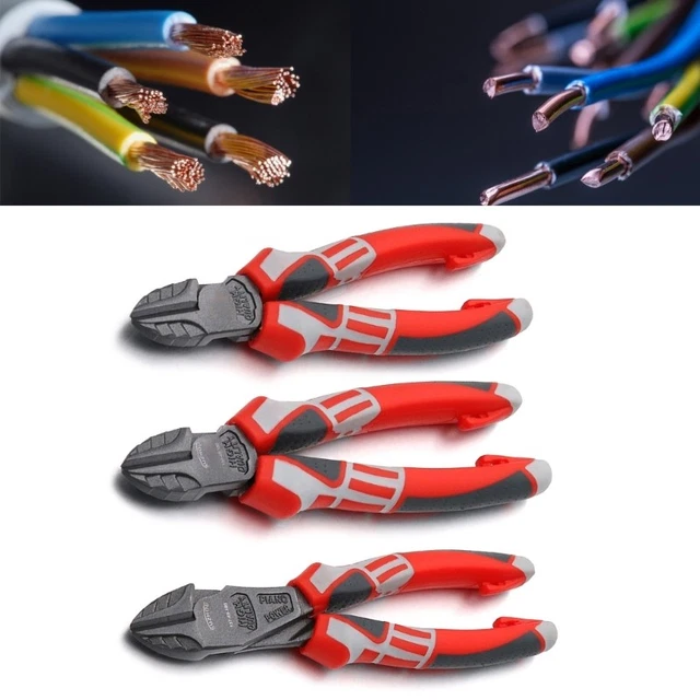 6/7INCH DIAGONAL PLIERS Paper Clamp Heavy Duty Steel Large Soft Grip ...