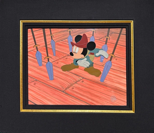 MICKEY MOUSE PRINCE and Pauper 1990 Disney Production Cel Matted with ...