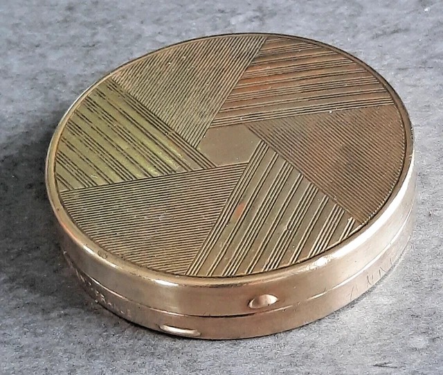 ANCIEN PETIT POUDRIER De Sac En Metal Dore Vintage Marque Houbigant ...