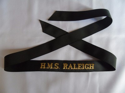 HMS RALEIGH - Royal Navy Cap Tally £4.99 - PicClick UK