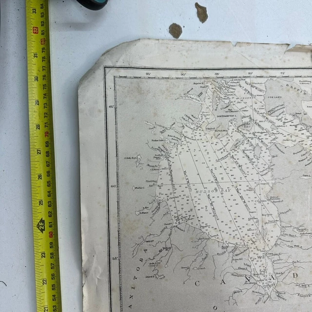 ORIGINAL WW2 1941 British Royal Navy Nautical Map of North Atlantic ...