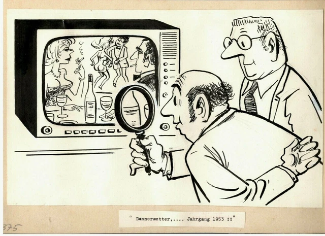 ORIGINAL INK DRAWING - cartoon by Alexander Knuth, 1950s £51.85 ...