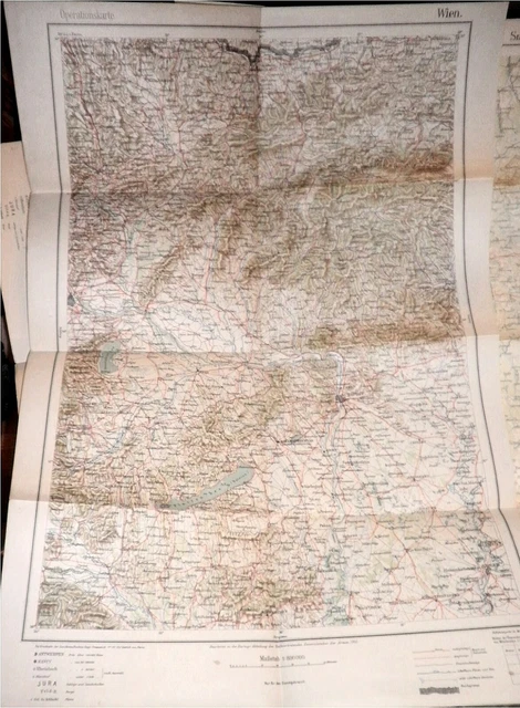 WWI 1915 GERMAN Army Military Map E. Europe,Vienna,Austria,Budapest ...