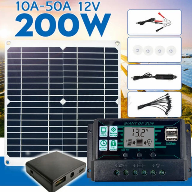 200W 12V KIT Panneau Solaire Portable Panneau Solaire Monocristallin Avec EUR 59,78 - PicClick FR