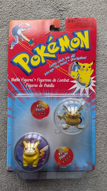ORIGINAL VINTAGE 1998 Pokemon - Battle Figures Pikachu & Riachu Hasbro ...
