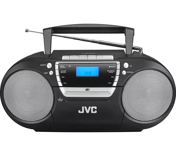 JVC RC-D322B DAB+/FM Bluetooth CD Cassette Boombox Black £49.99 ...