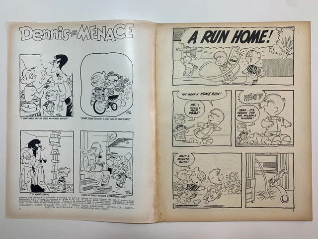 RARE AUSTRALIA PRINT Comics ! Dennis the Menace no. 20 -1959 $56.00 ...