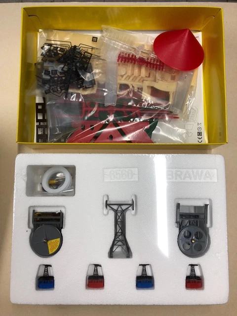 BRAWA 6560 6570 Seilschwebebahn Seilbahn inkl Gebäude NEU OVP Spur N ...