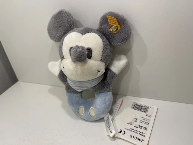 STEIFF ANIMAL 290046 Mickey Mouse Anneau de Préhension 13 CM - État ...