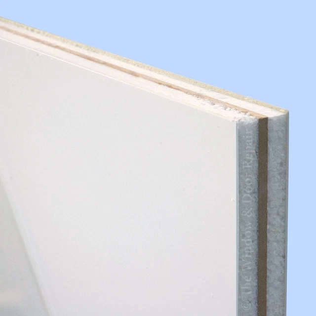 WHITE UPVC REINFORCED Flat Door Panel 20mm 24mm 28mm Thick Plastic ...
