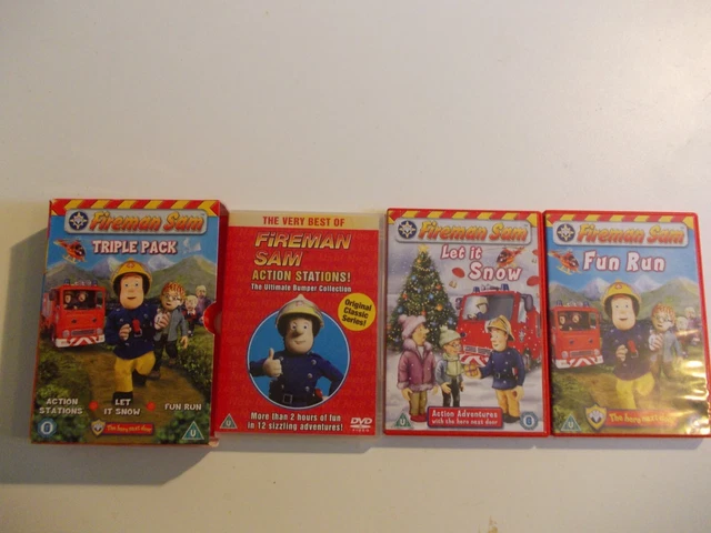 FIREMAN SAM TRIPLE Pack Action Stations Let It Snow Fun Run DVDS £12.99 ...