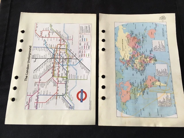 ORGANIZER/FILOFAX MULBERRY PLANNER mappa del mondo e mappa fuso orario ...