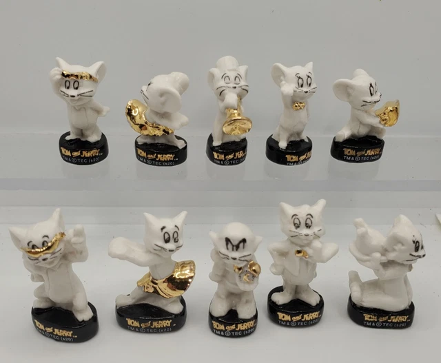 SÉRIE COMPLÈTE FÈVES Tom et jerry de luxe chat souris filet or dessin ...