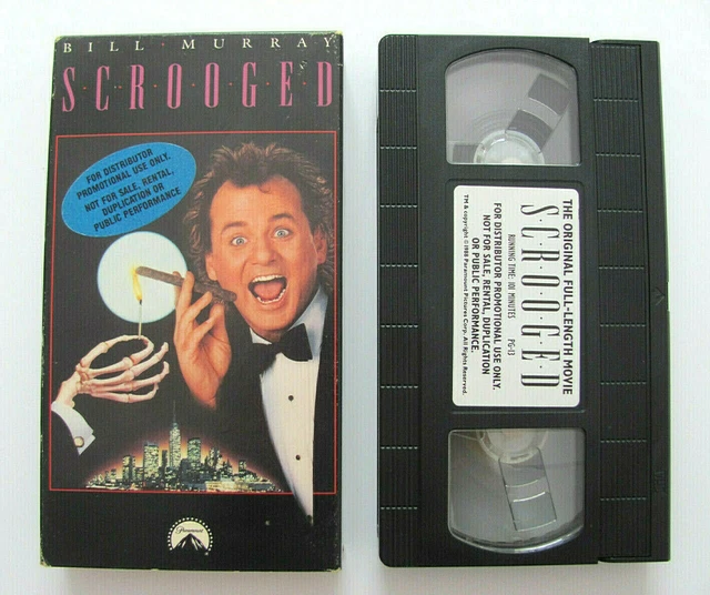 SCROOGED ~ 1988 VHS Movie SCREENER TESTED Paramount Bill Murray ...