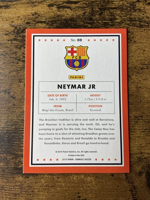 CARTA CALCIO 2015 Panini Donruss #69 Neymar Jr FC Barcelona Brasile EUR ...