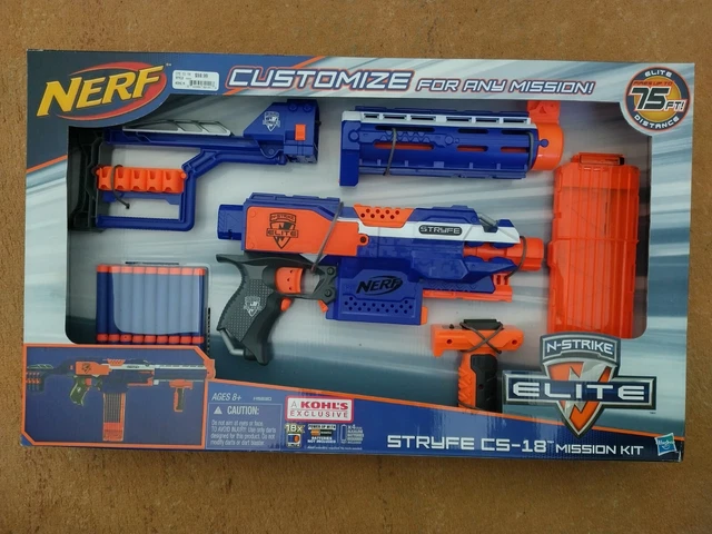 NERF ELITE N Strike Stryfe Motorised Blaster CS-18 Mission Kit £130.00 ...