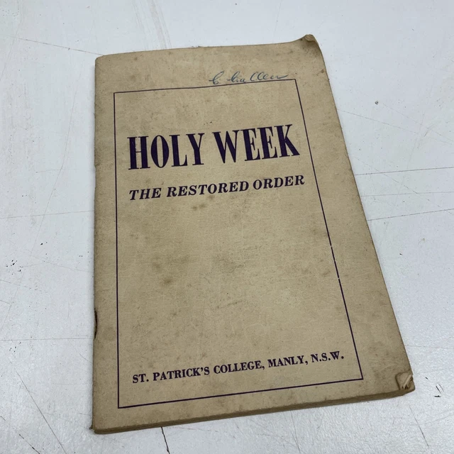 VINTAGE PAPER CHURCH Prayer Book Booklet Jesus Holy Week College 1956 ...