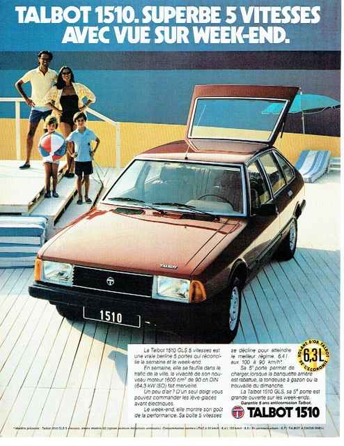 PUBLICITE ADVERTISING 016 1981 Talbot 1510 Gls EUR 3,50 - PicClick FR
