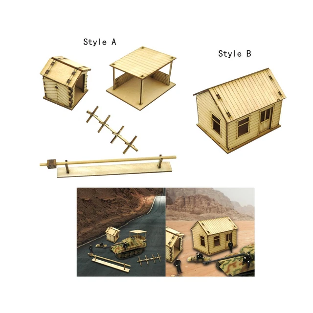 WOODEN MODEL KITS Architecture Scene Model for Micro Landscape ...