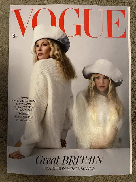 BRITISH VOGUE MAGAZINE December 2023 KATE MOSS & LILA MOSS Subscribers ...