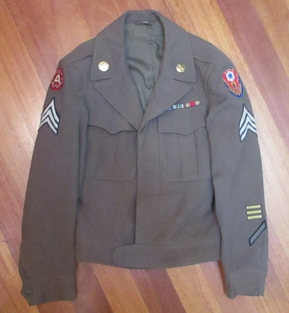 ORIGINAL WW2 VINTAGE 9th US ARMY SERGEANT ETO IKE JACKET UNIFORM Dated ...