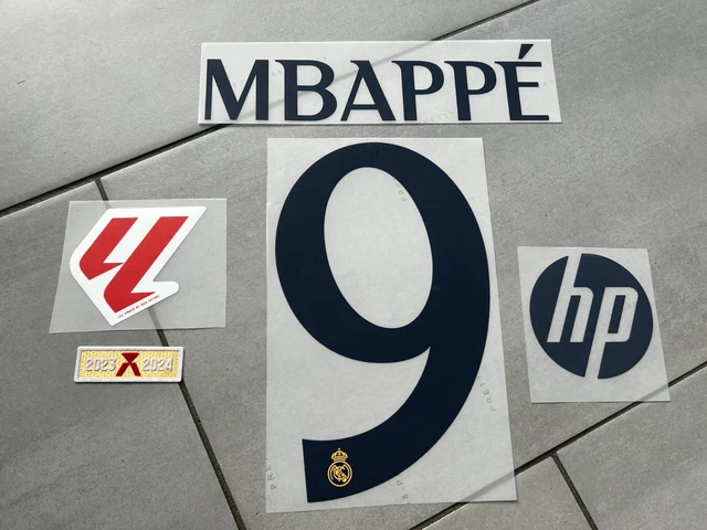 KIT PATCH REAL Madrid MBAPPE #9 + Liga 2024-2025 + Patch champion 2023 ...