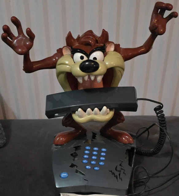TAZ TALKING ANIMATED Phone, Looney Tunes Tazmanian Devil Landline ...