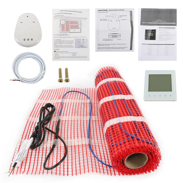 10 SQFT ELECTRIC Radiant In-Floor Heated Warm System Floor Heating Mat ...