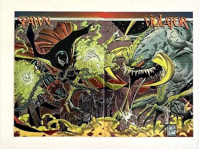 1993 WIZARD SERIES III SPAWN vs VIOLATOR CHROMIUM PROMO 2 CARD SET #1 ...