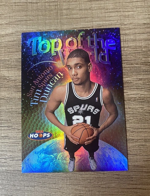 1997-98 NBA HOOPS Tim Duncan Top Of The World RC #1 San Antonio Spurs ...